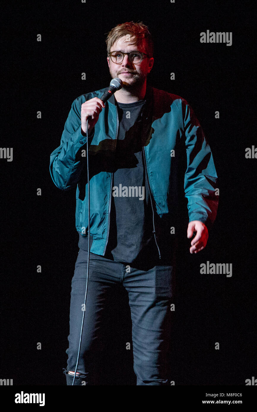 Birmingham, UK. 280218. Iain Stirling , comedian, performs at The ...