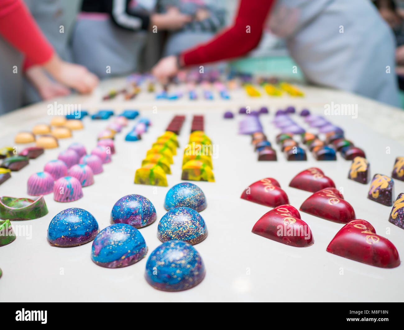 Assortment of luxury handmade chocolate candy collection isolated on ...