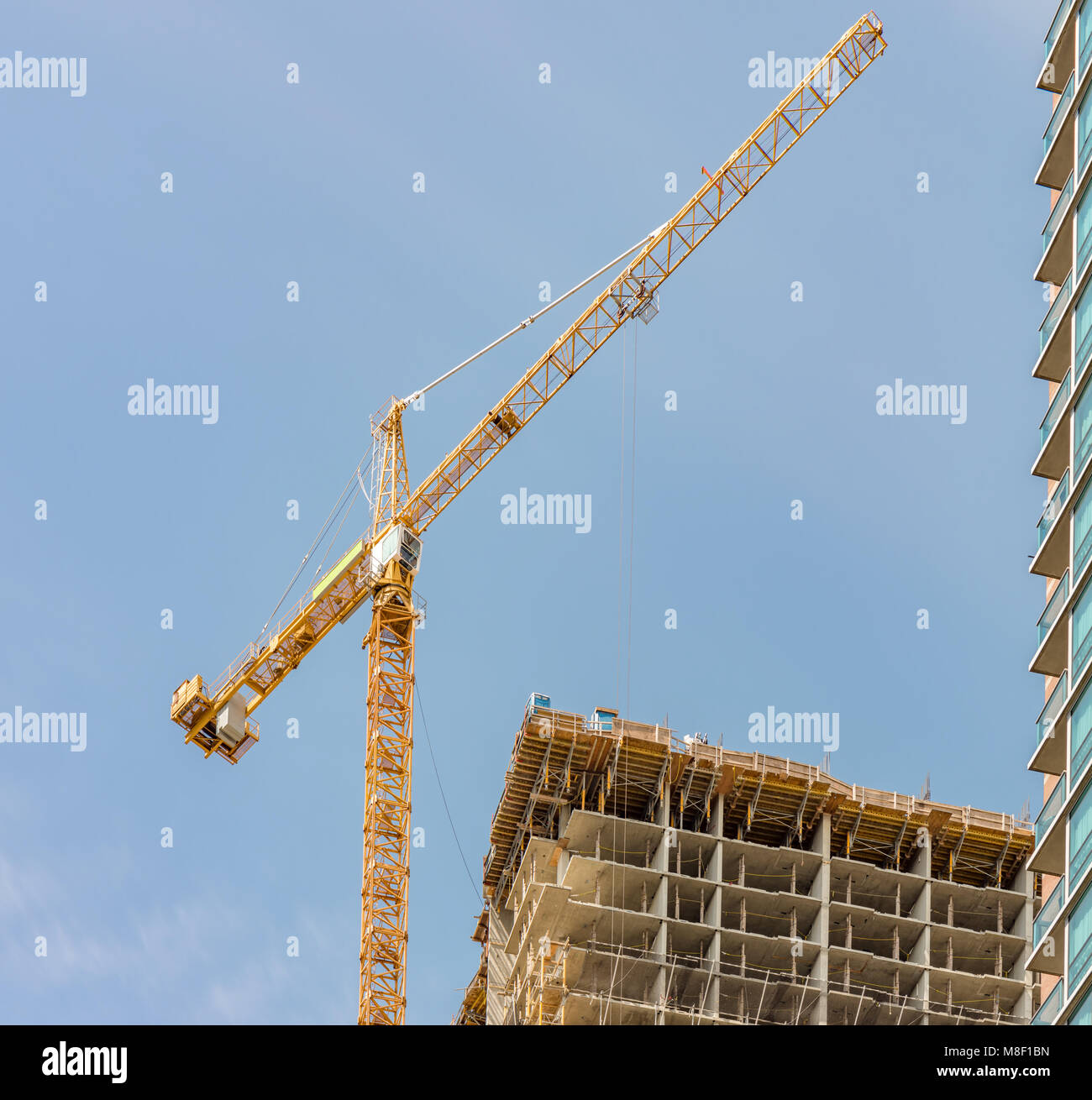 new building, construction of a modern multi-story building with a ...