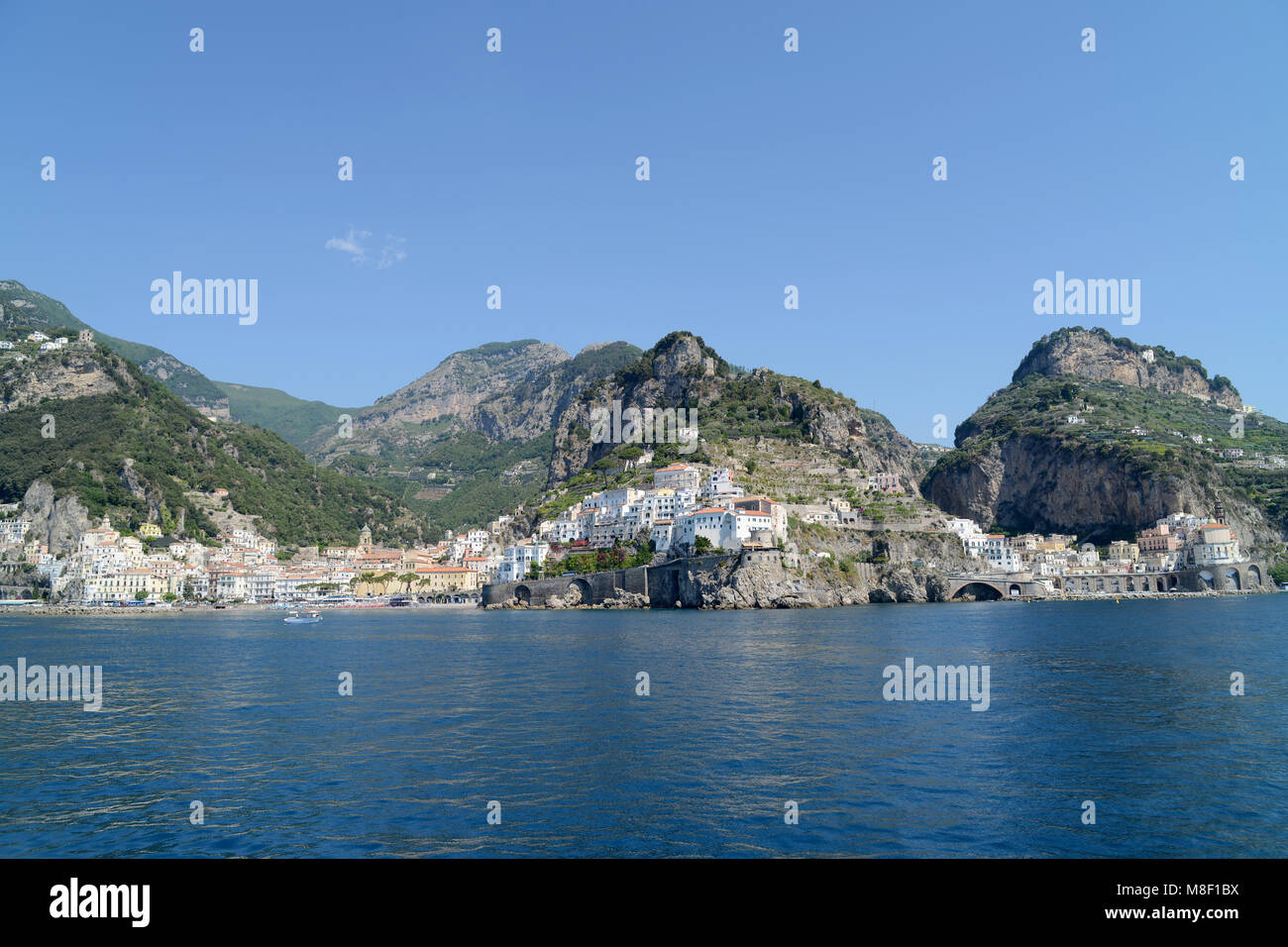 Sea at Amalfi and Atrani Coast in summer - Naples, Italy Stock Photo ...