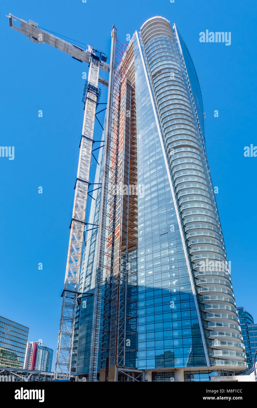 new building, construction of a modern multi-storey building with a ...