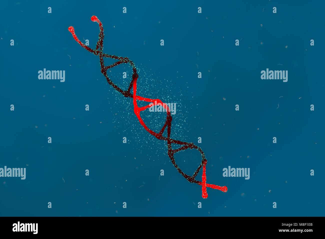 a close-up of a DNA strand(3d rendering Stock Photo - Alamy