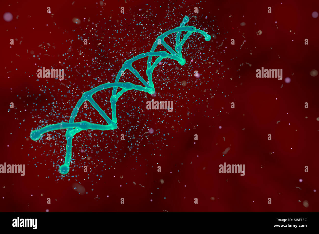 a close-up of a DNA strand(3d rendering Stock Photo - Alamy