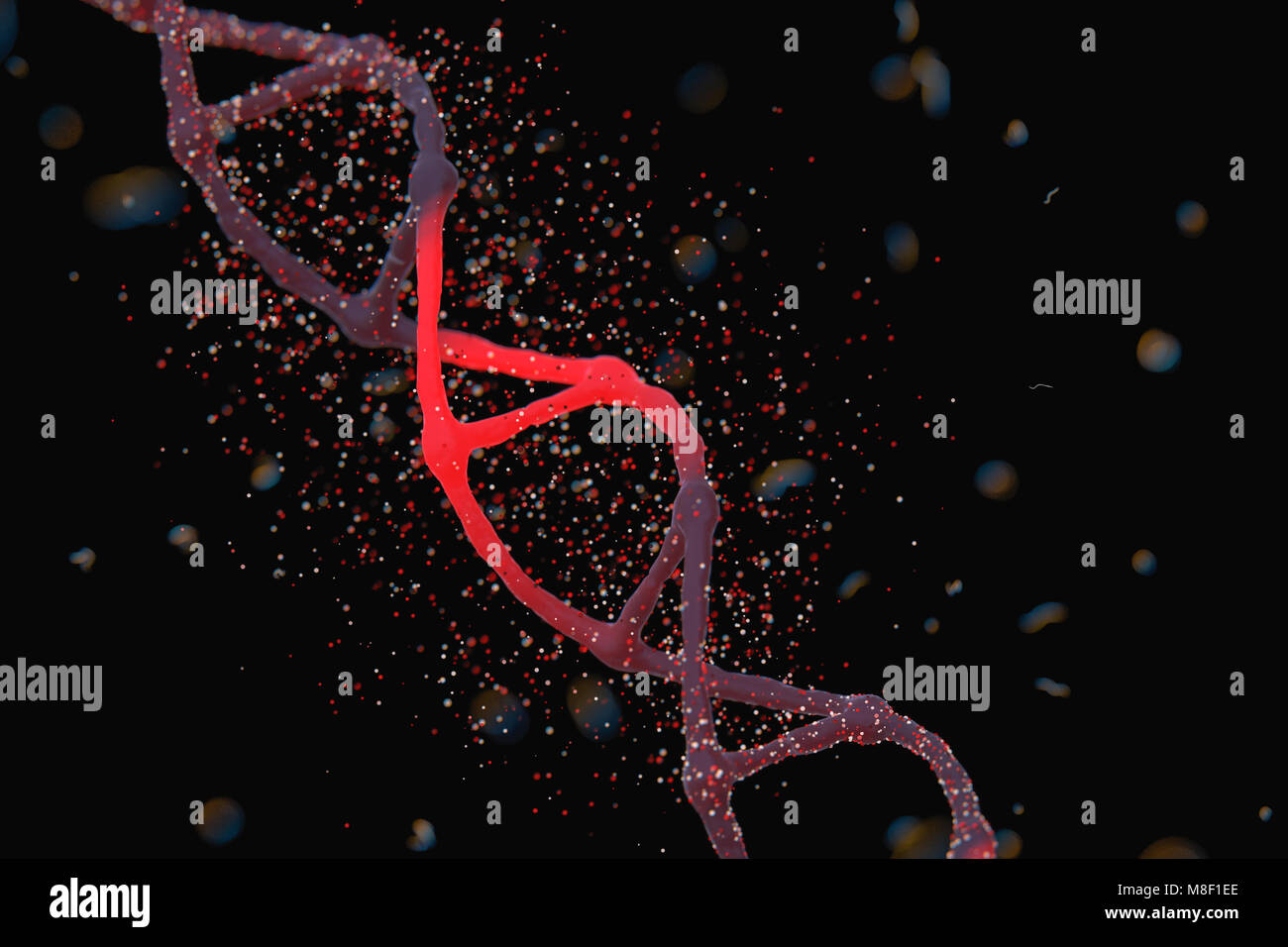 a close-up of a DNA strand(3d rendering Stock Photo - Alamy
