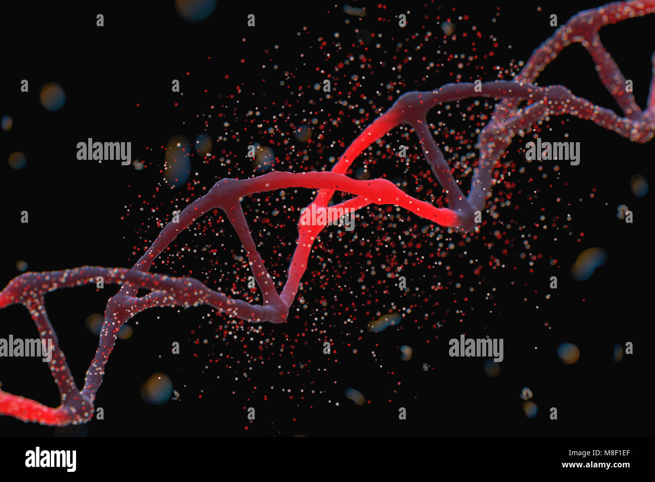 a close-up of a DNA strand(3d rendering Stock Photo - Alamy