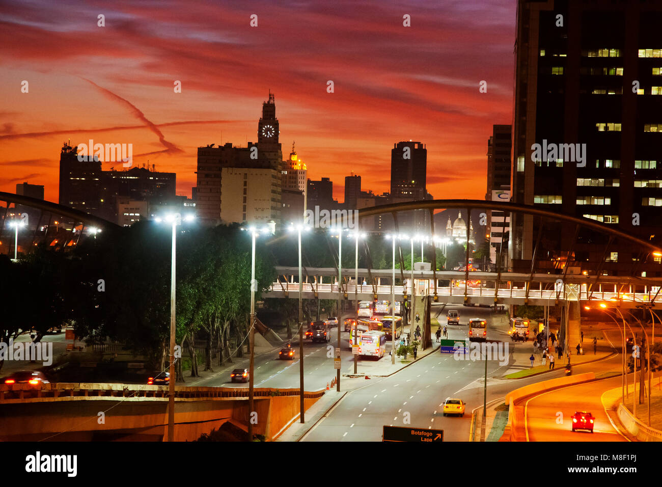 Dawn at Presidente Vargas Avenue, Rio de Janeiro, Brazil Stock Photo ...