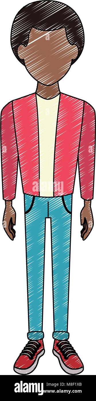 Young man faceless cartoon vector illustration graphic design Stock ...