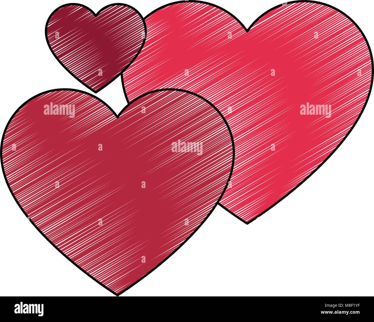 Lovely hearts cartoon vector illustration graphic design Stock Vector ...