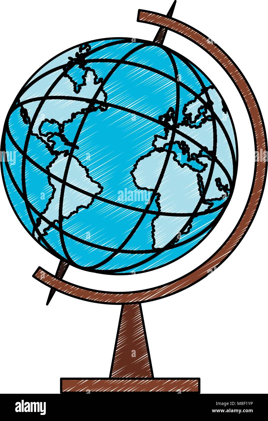 Earth globe map vector illustration graphic design Stock Vector Image ...