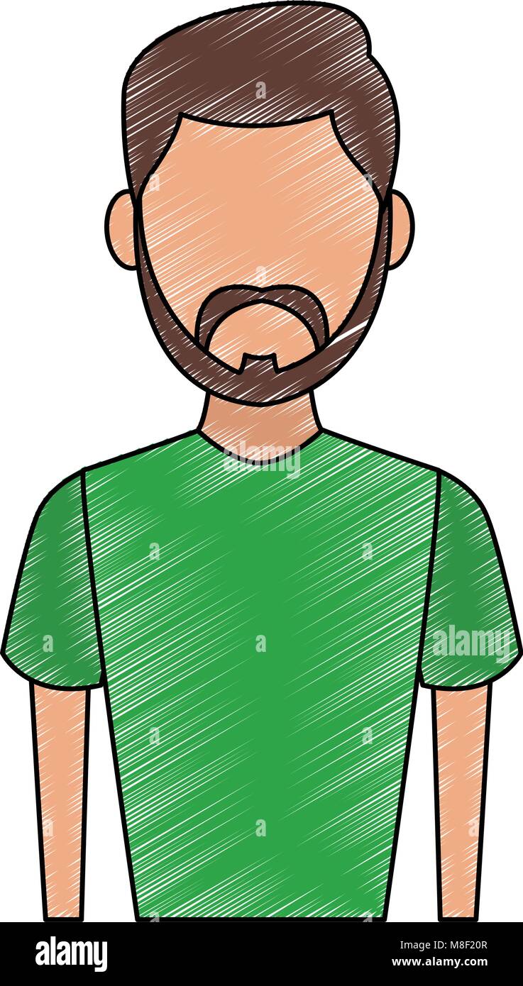 Young man faceless cartoon vector illustration graphic design Stock ...