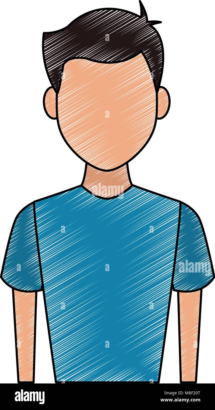 Young man faceless cartoon vector illustration graphic design Stock ...
