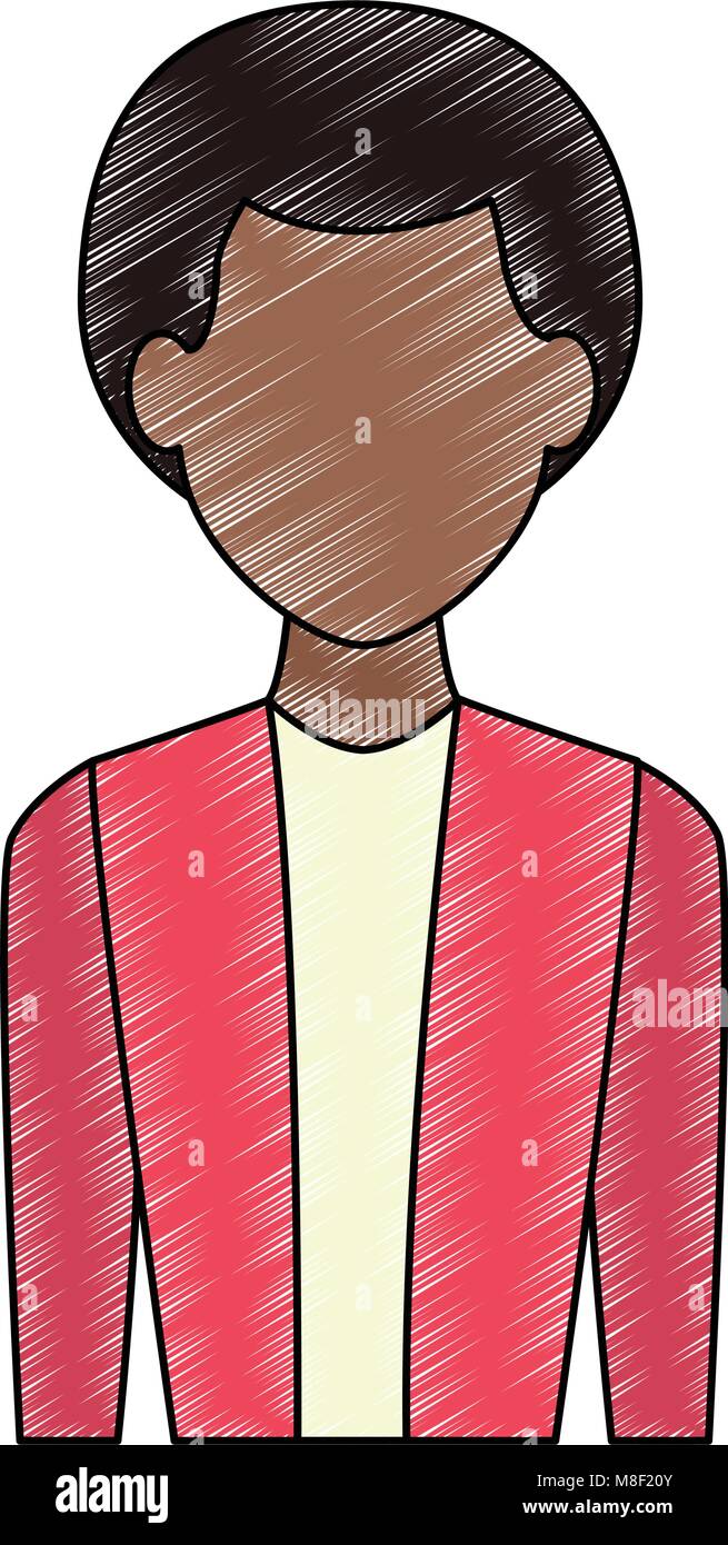 Young man faceless cartoon vector illustration graphic design Stock ...