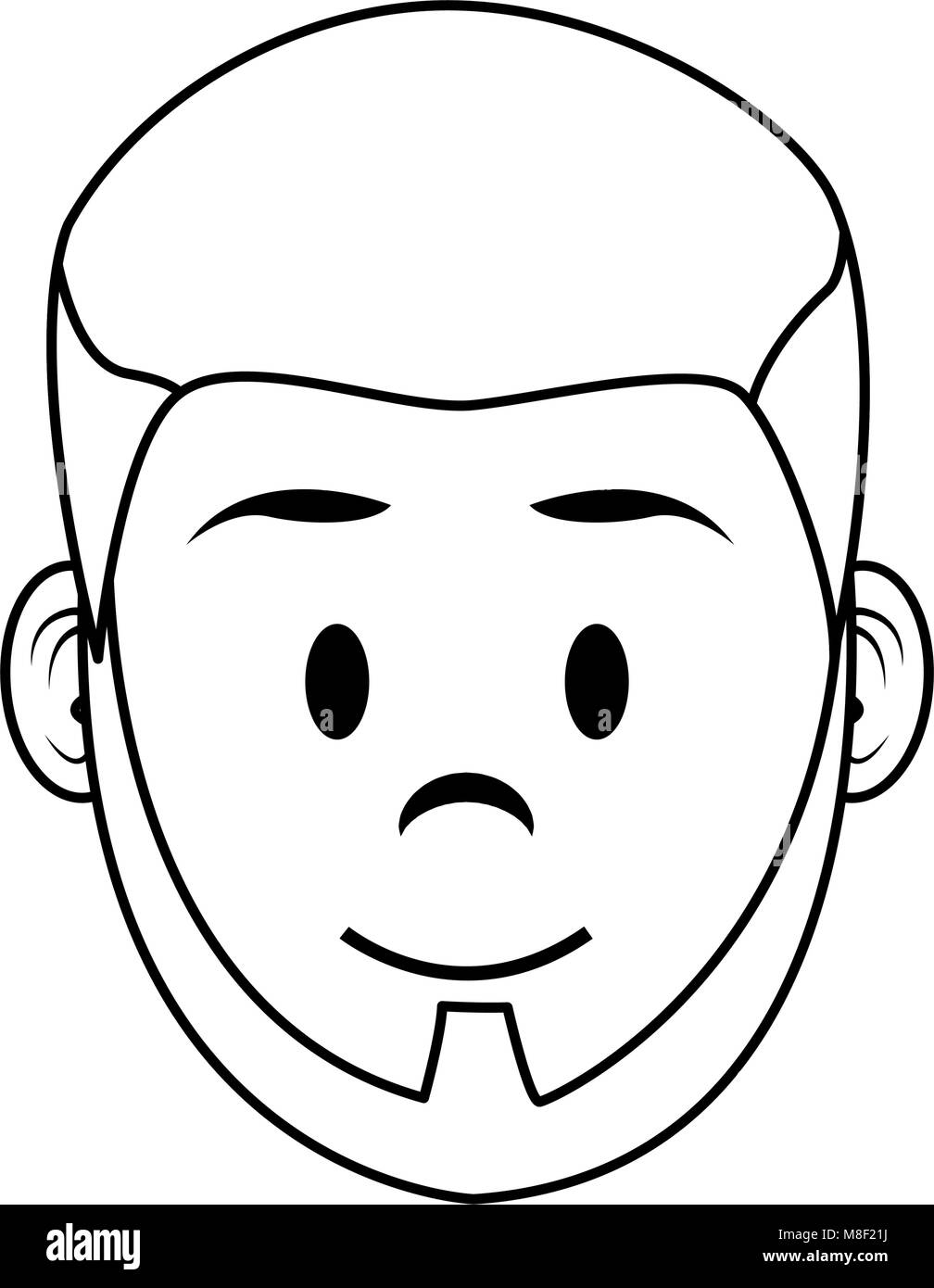 Young man face cartoon vector illustration graphic design Stock Vector ...