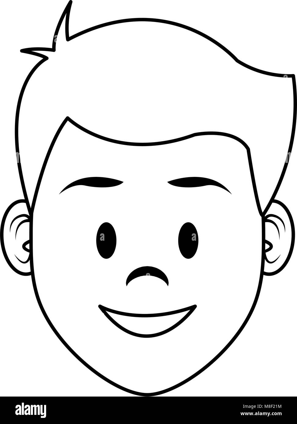 Young man face cartoon vector illustration graphic design Stock Vector ...