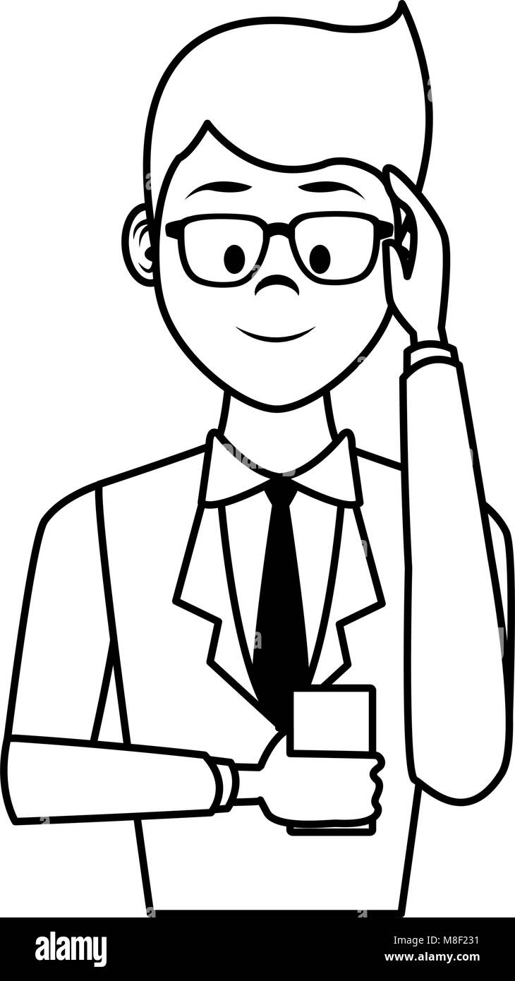 Man manager talk on phone Black and White Stock Photos & Images - Alamy