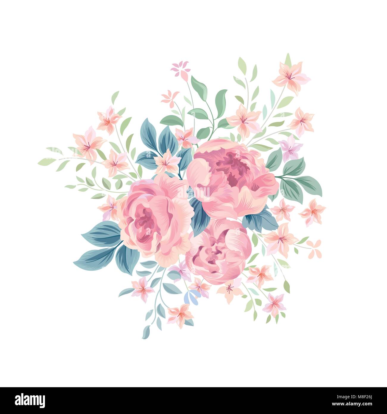 Floral background. Flower bouquet. Flourish spring floral greeting card ...