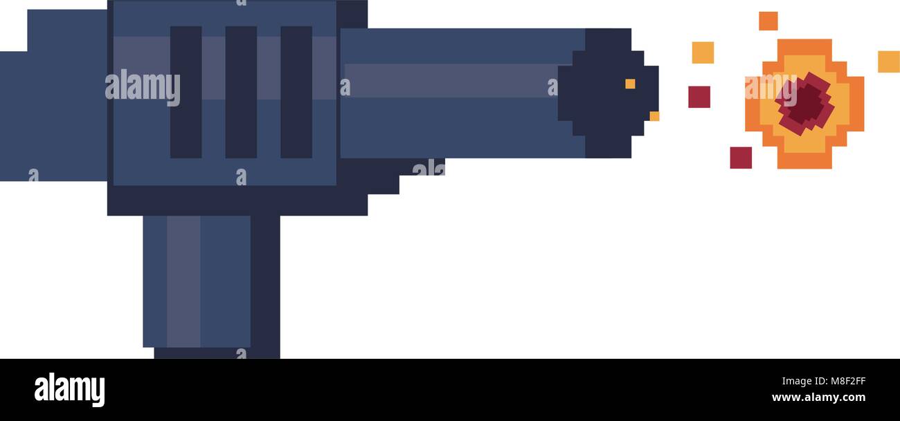 Pixelated handgun shooting vector illustration graphic design Stock ...