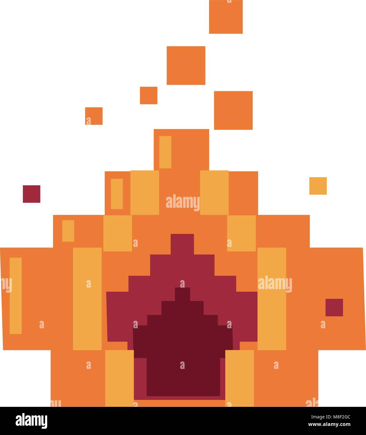 Pixelated fire flamme vector illustration graphic design Stock Vector ...