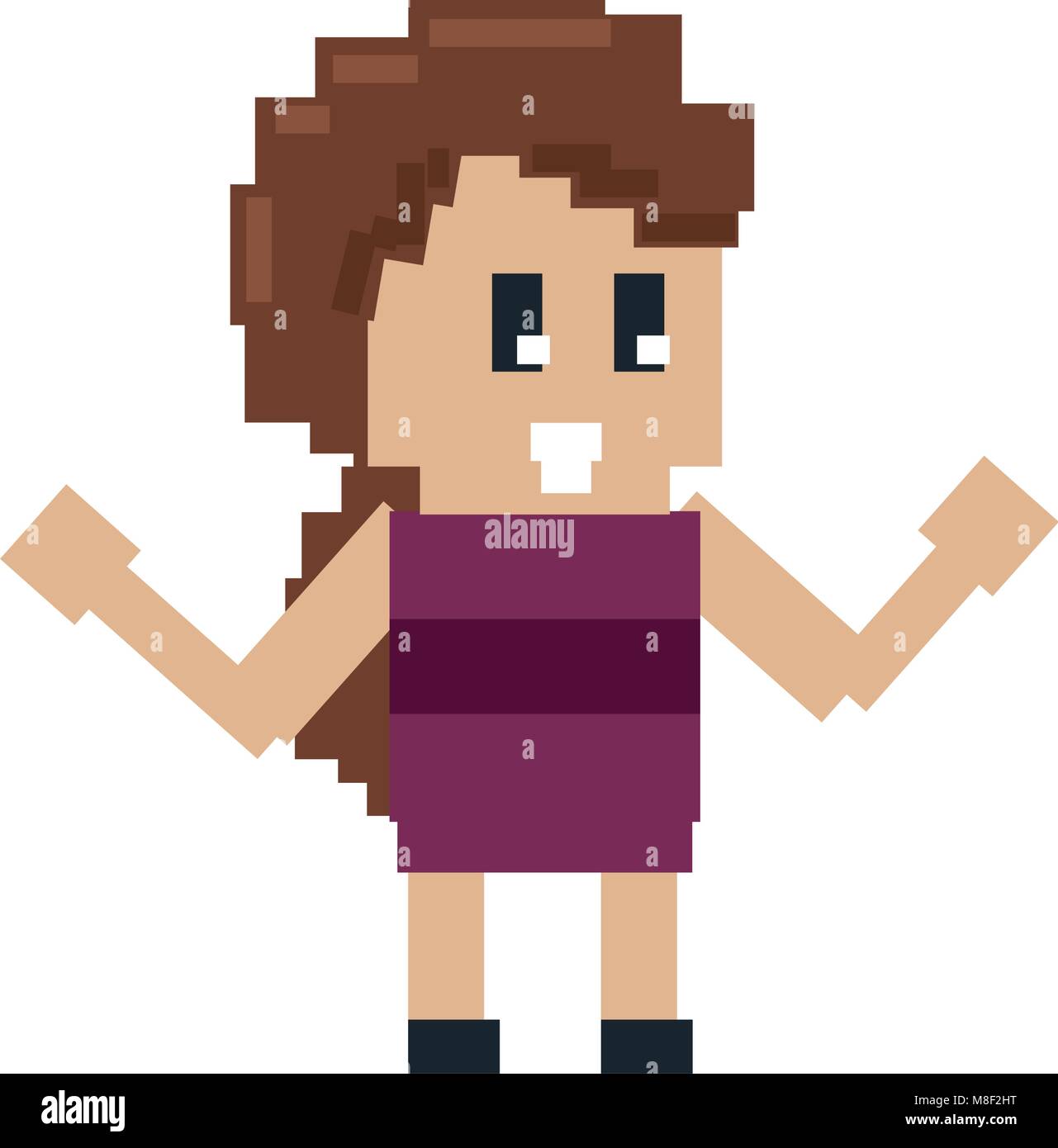 Pixelated woman character vector illustration graphic design Stock ...