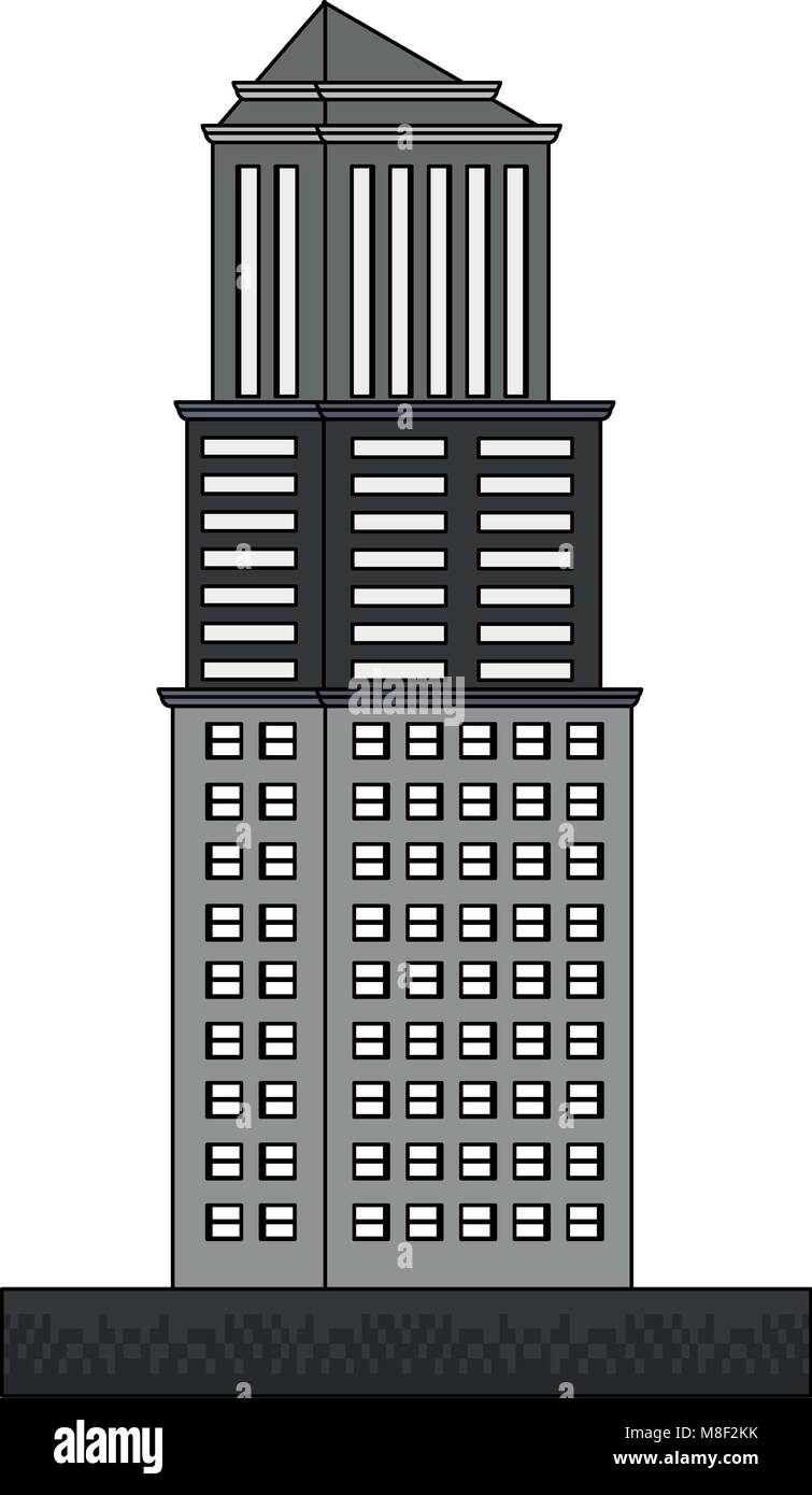 Pixelated building isolated vector illustration graphic design Stock ...