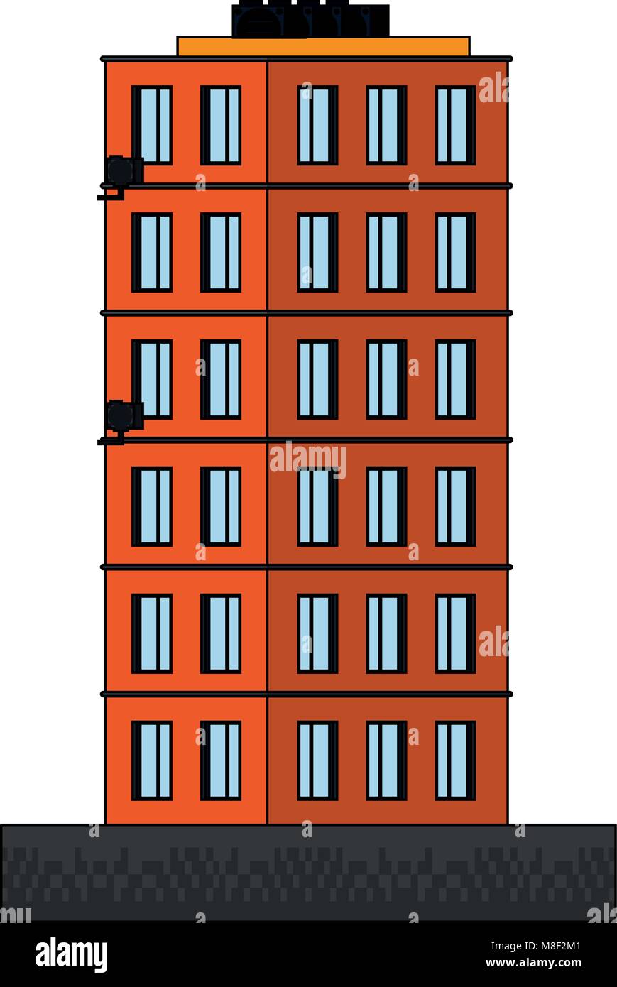 Pixelated building isolated vector illustration graphic design Stock ...