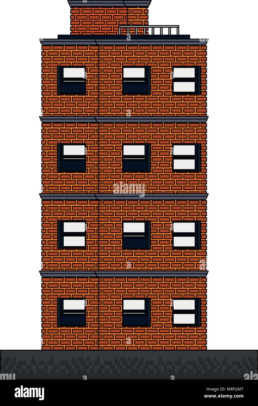 Pixelated building isolated vector illustration graphic design Stock ...