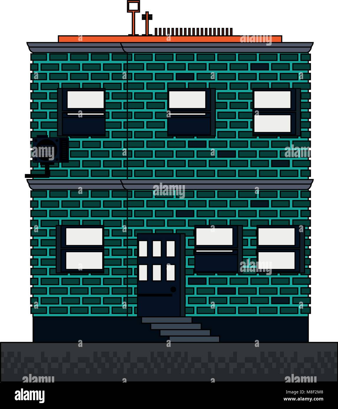 Pixelated building isolated vector illustration graphic design Stock ...