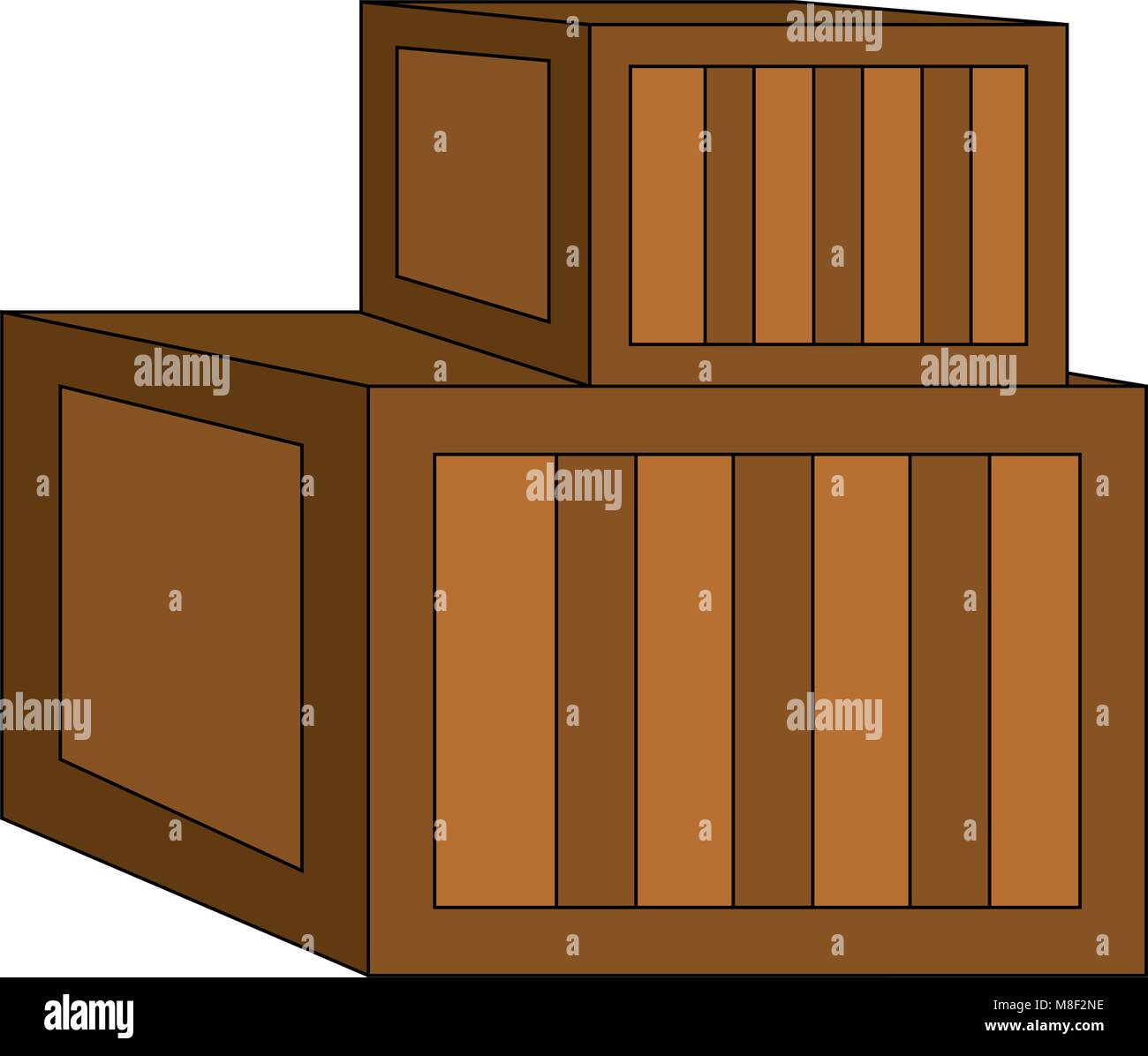 Pixelated wooden boxes vector illustration graphic design Stock Vector ...