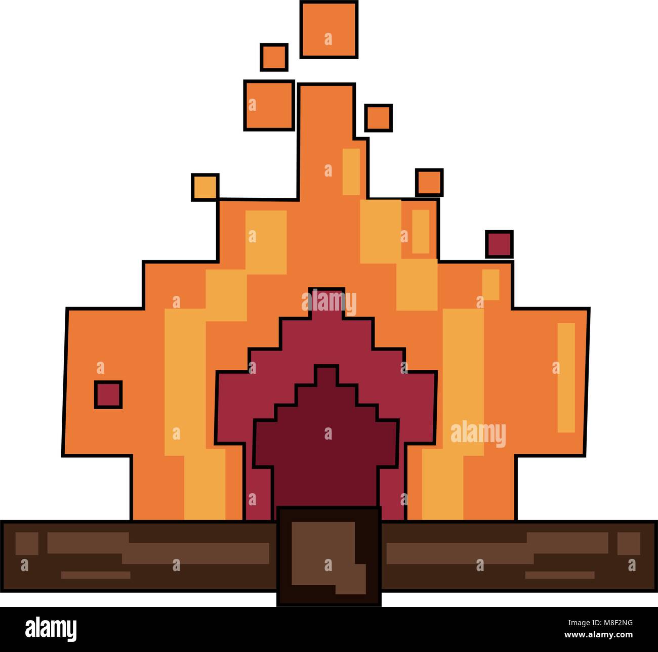 Pixelated bonfire flamme vector illustration graphic design Stock ...