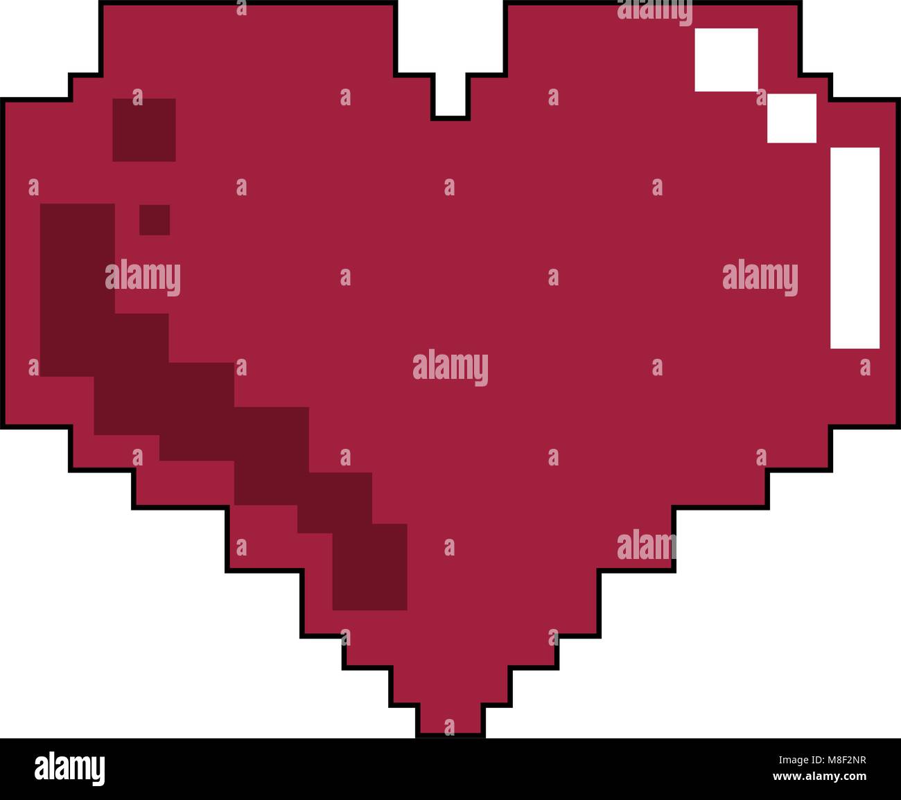 Pixelated heart symbol vector illustration graphic design Stock Vector ...
