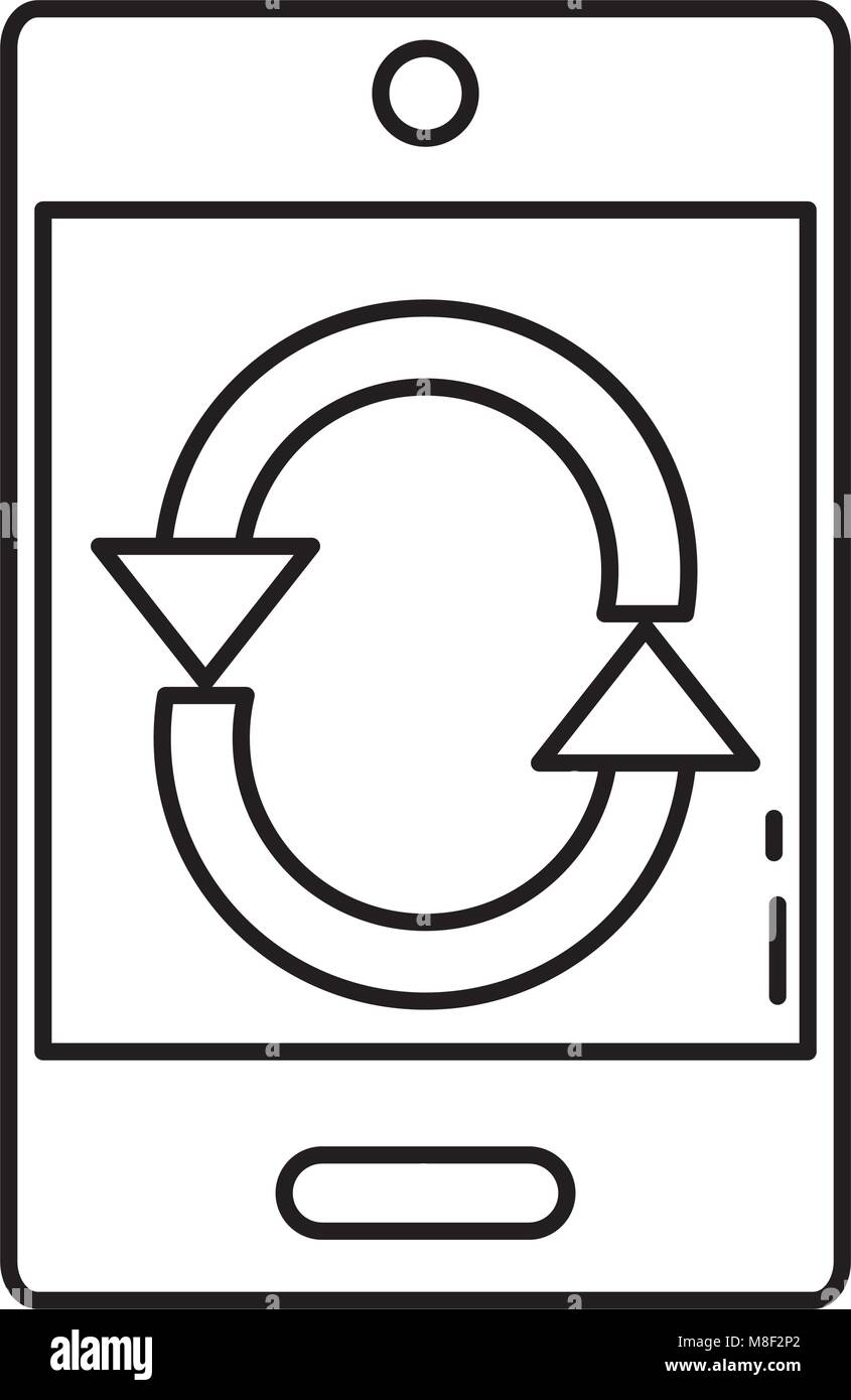 line smartphone technology with electronic loading symbol Stock Vector ...