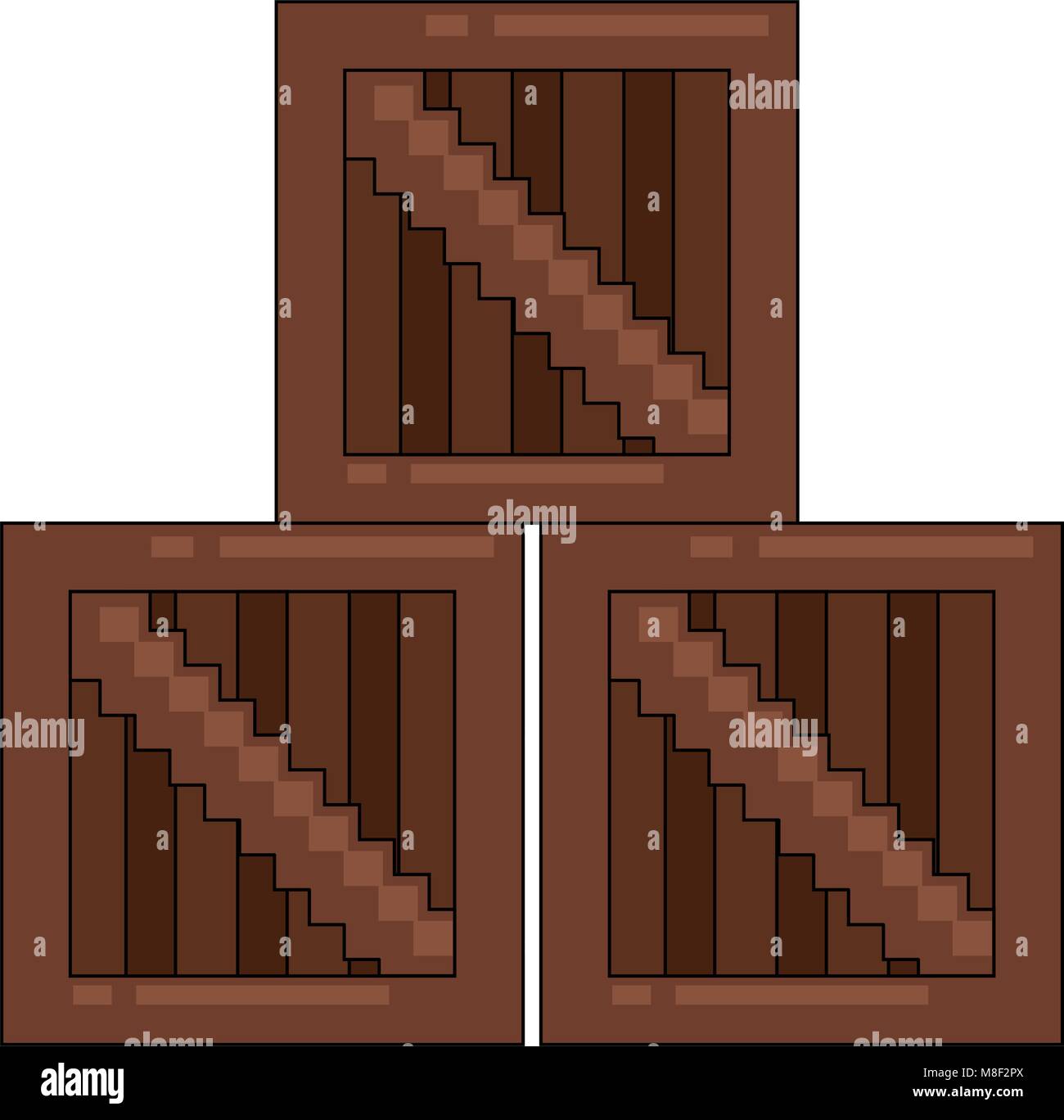 Pixelated wooden boxes vector illustration graphic design Stock Vector ...