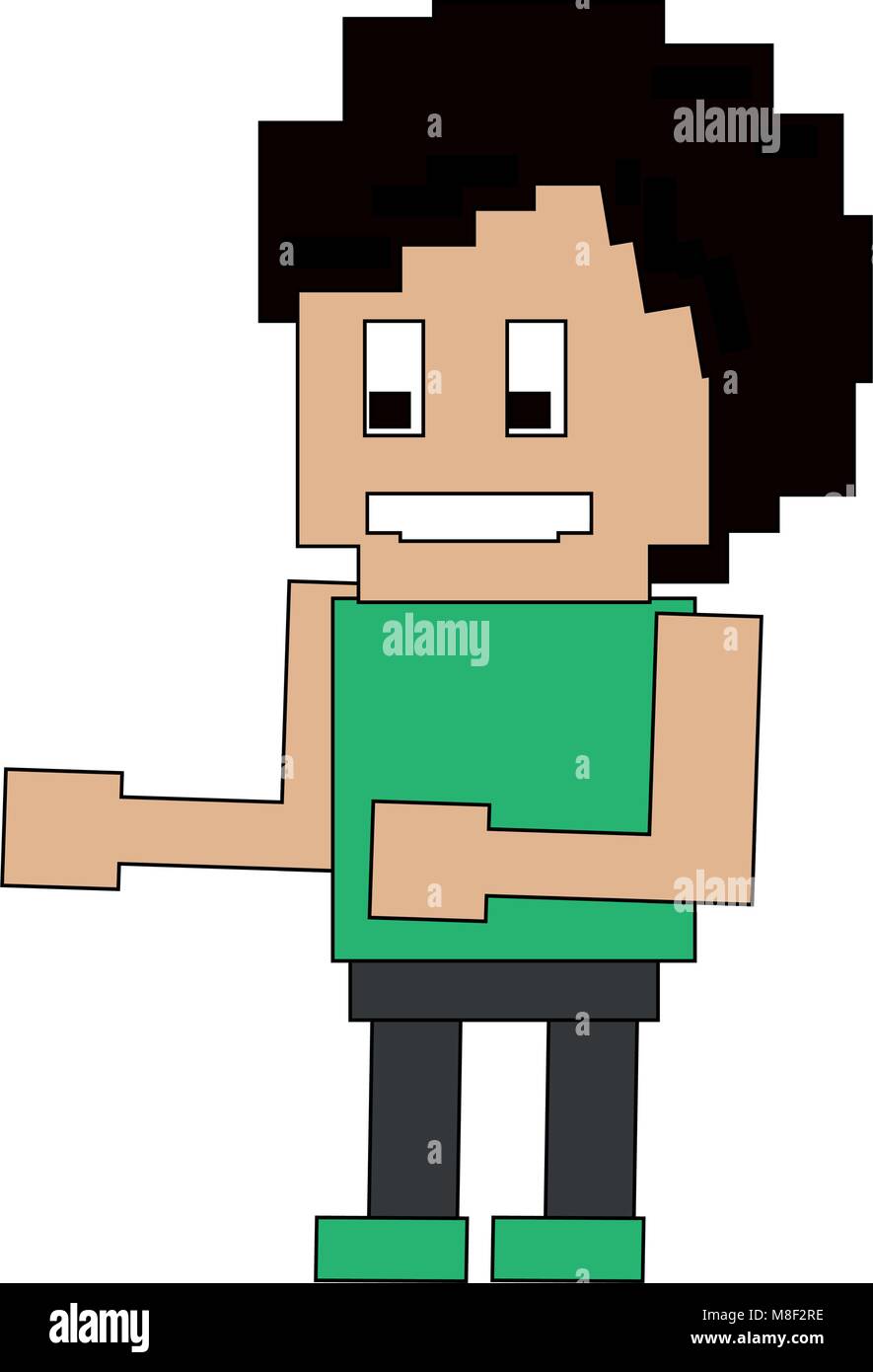 Pixelated man character vector illustration graphic design Stock Vector ...