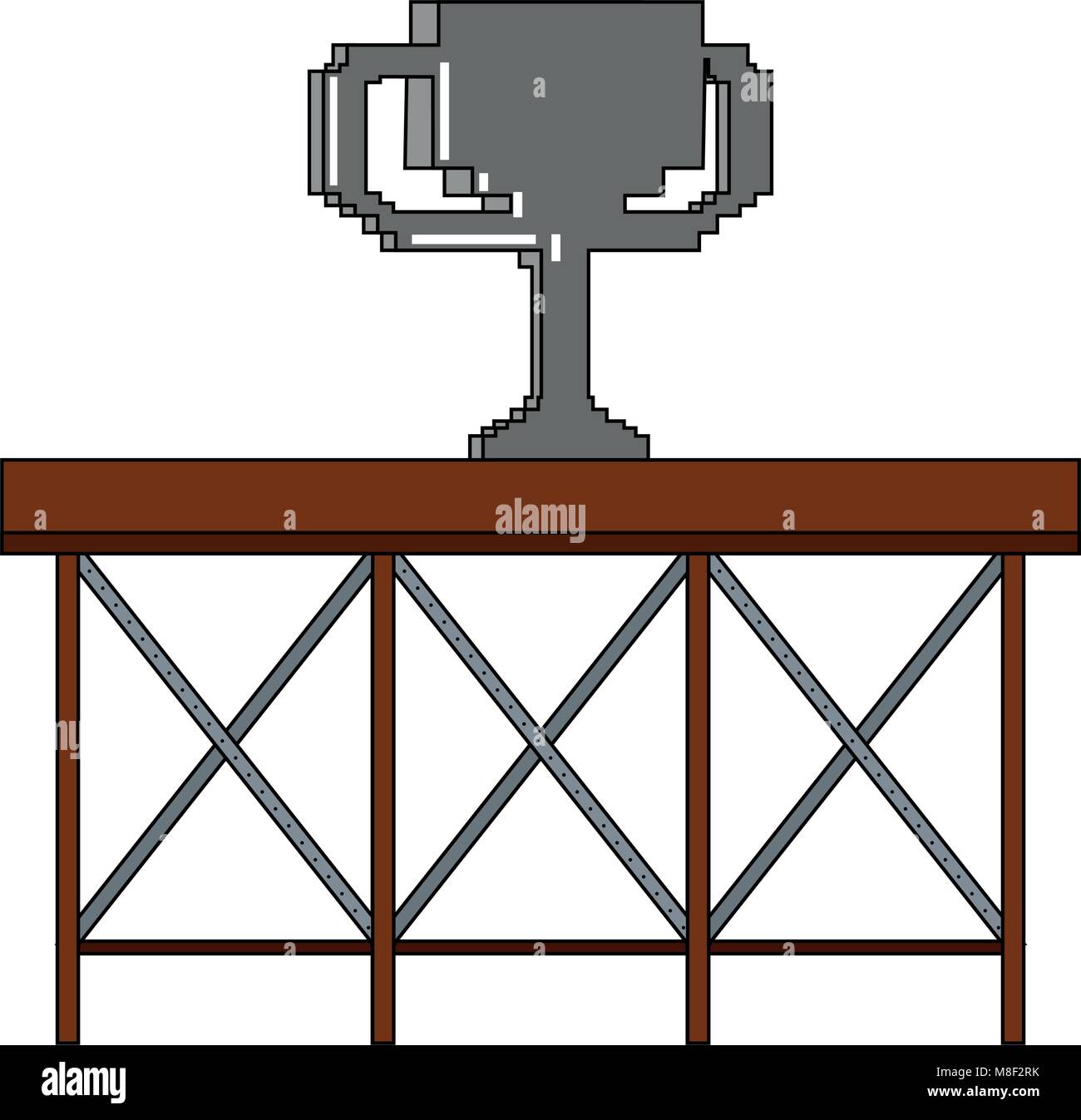 Pixelated shelf with cup on top vector illustration graphic design ...
