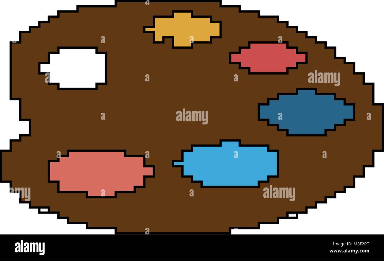 Pixelated Paint palette vector illustration graphic design Stock Vector ...