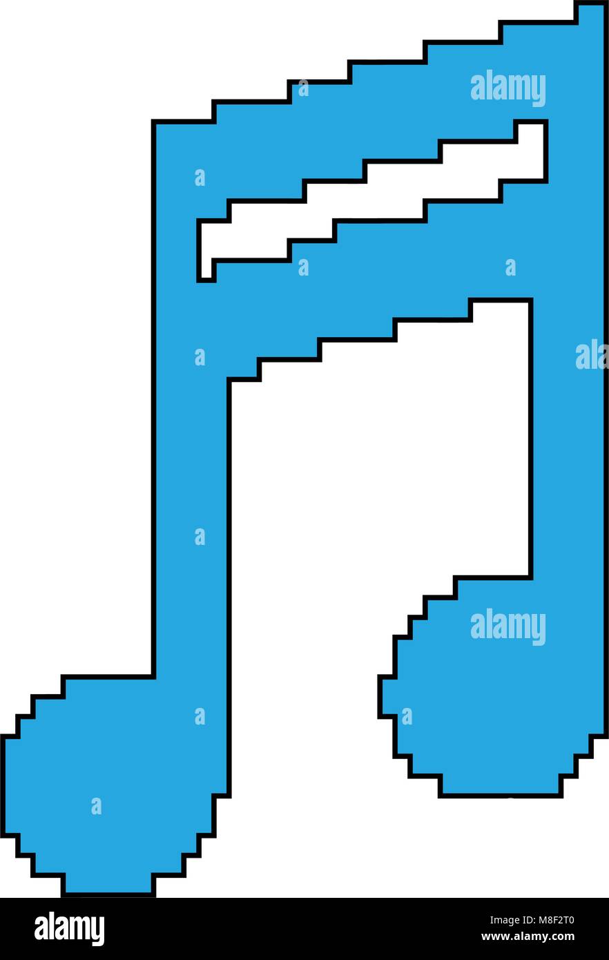 Pixelated music note vector illustration graphic design Stock Vector ...