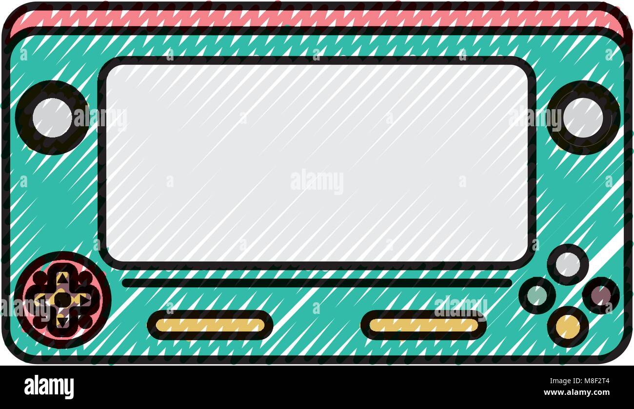 doodle electronic videogame simulator technology console Stock Vector ... doodle electronic videogame simulator technology console Stock Vector ...