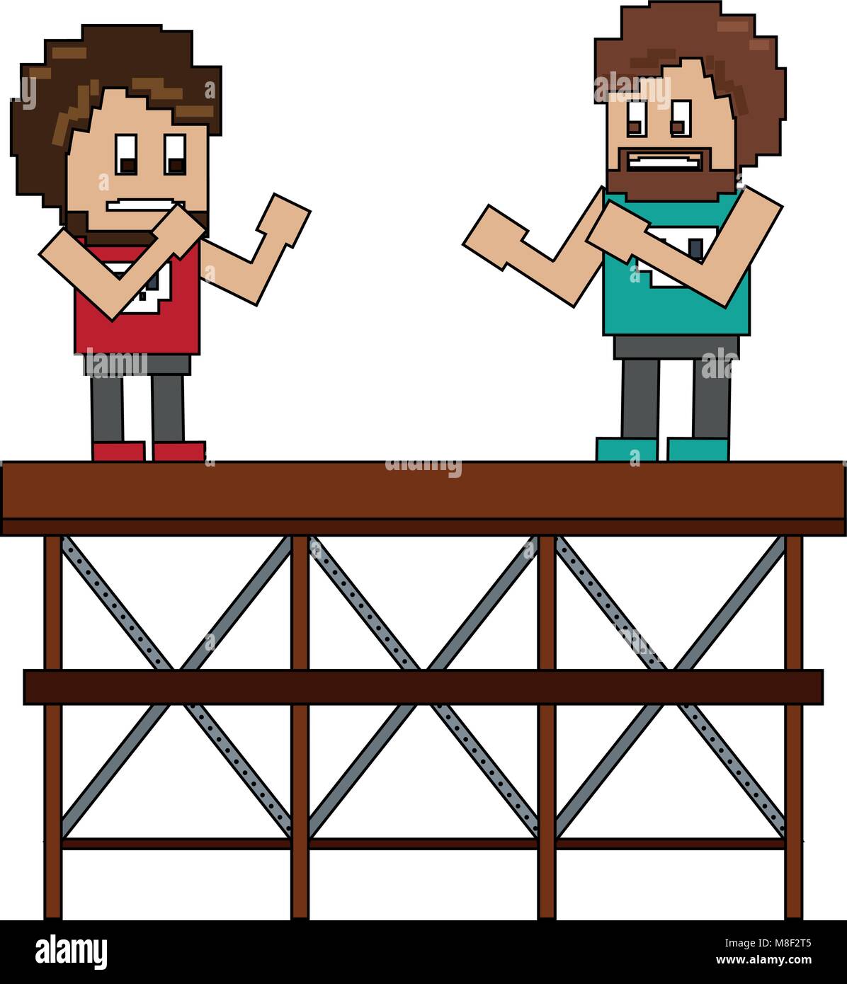 Pixelated fight game scene vector illustration graphic design Stock ...