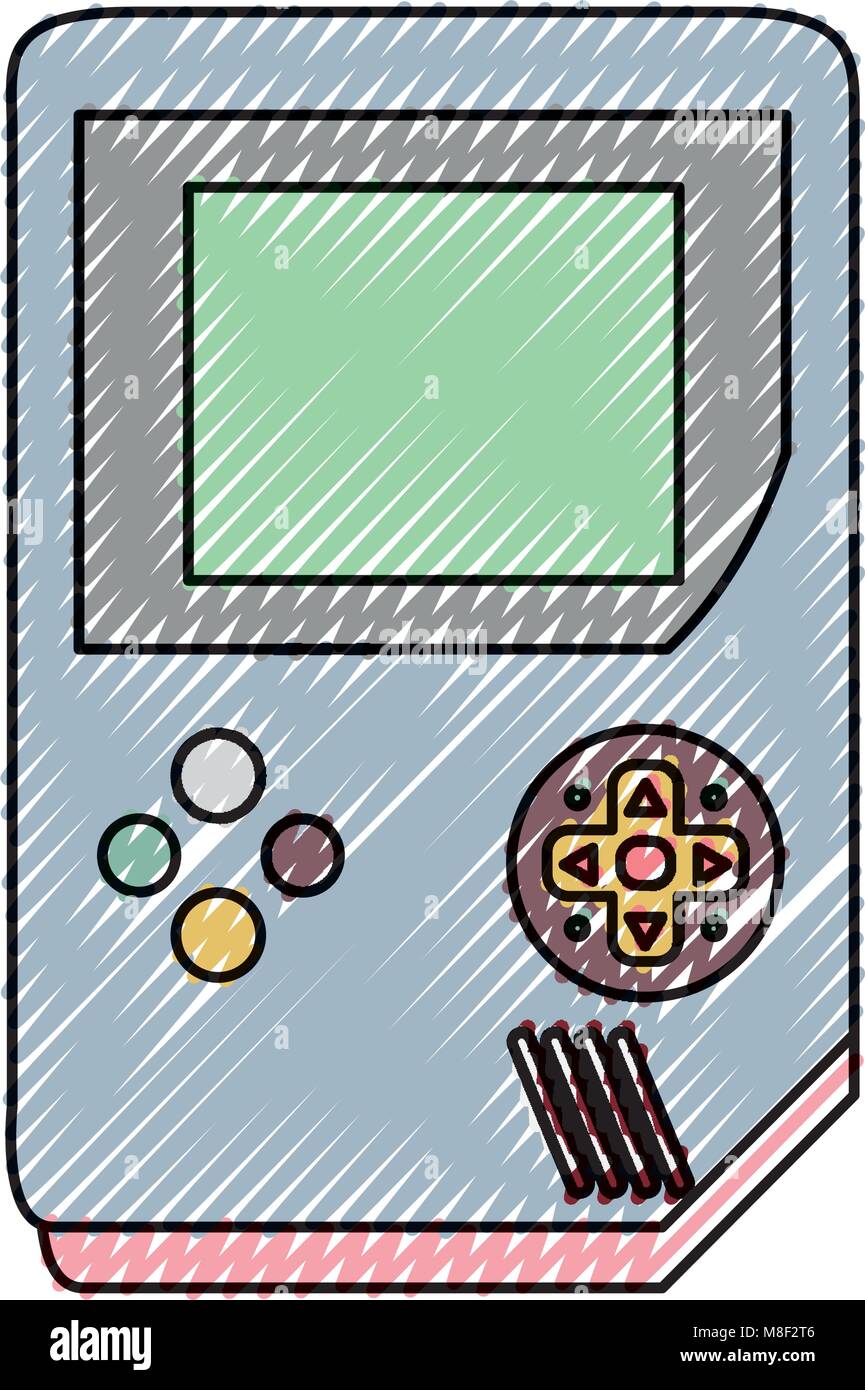 doodle electronic gamepad simulator console design Stock Vector Image ...