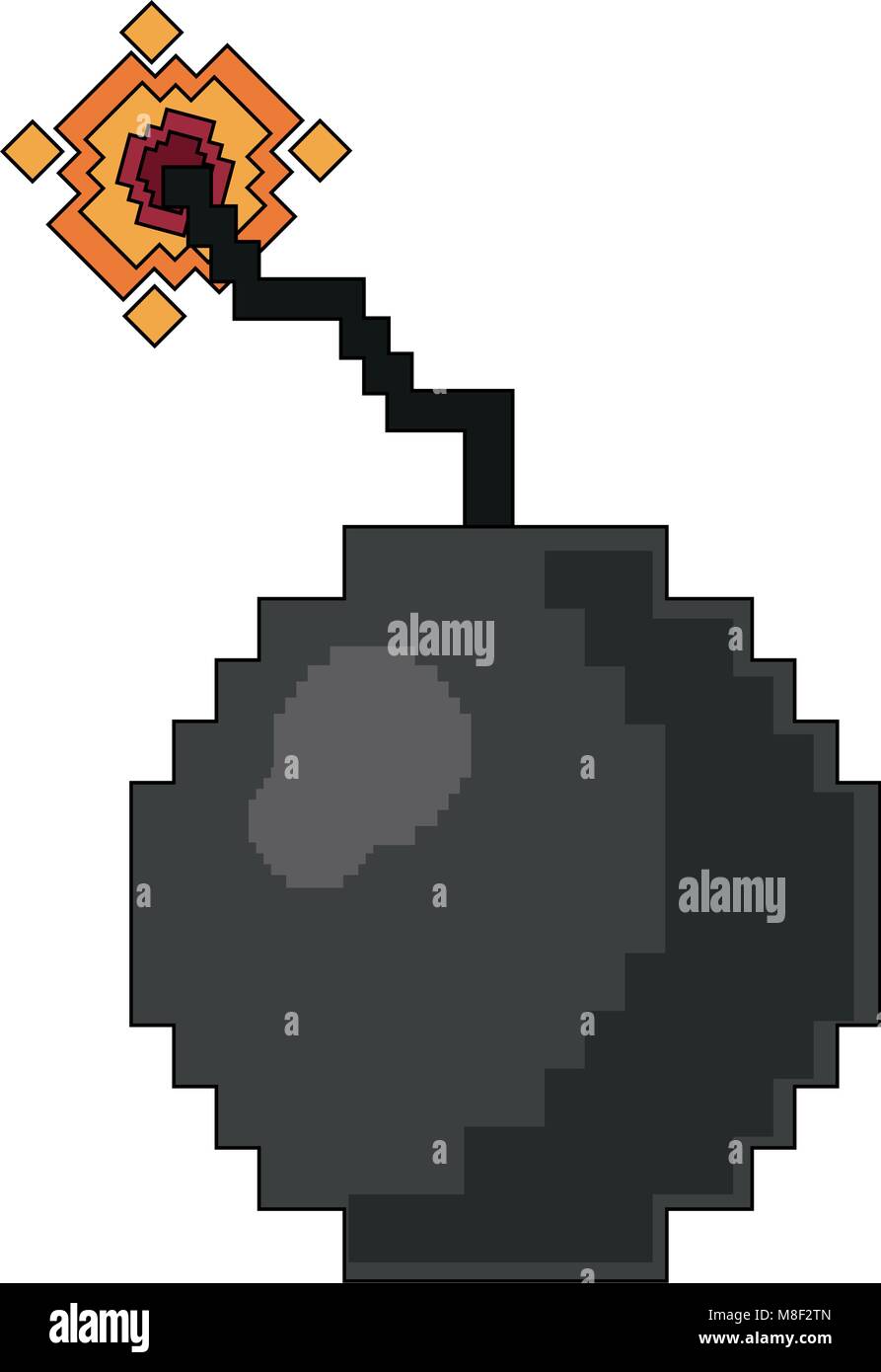 Pixelated bomb symbol vector illustration graphic design Stock Vector ...
