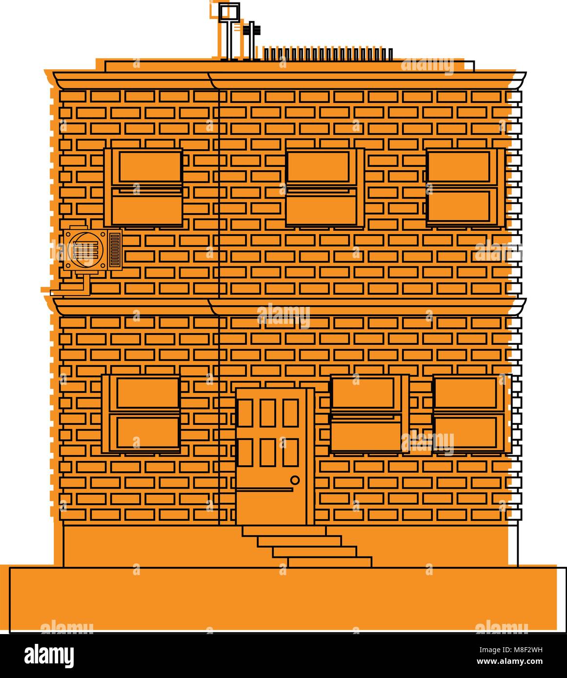 Pixelated building isolated vector illustration graphic design Stock ...