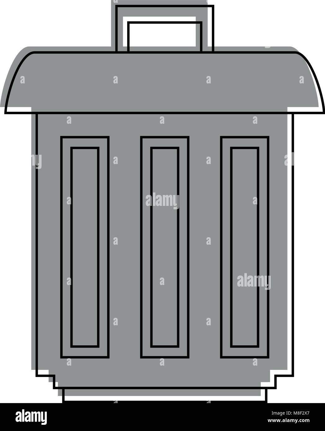 Pixelated trash can vector illustration graphic design Stock Vector ...