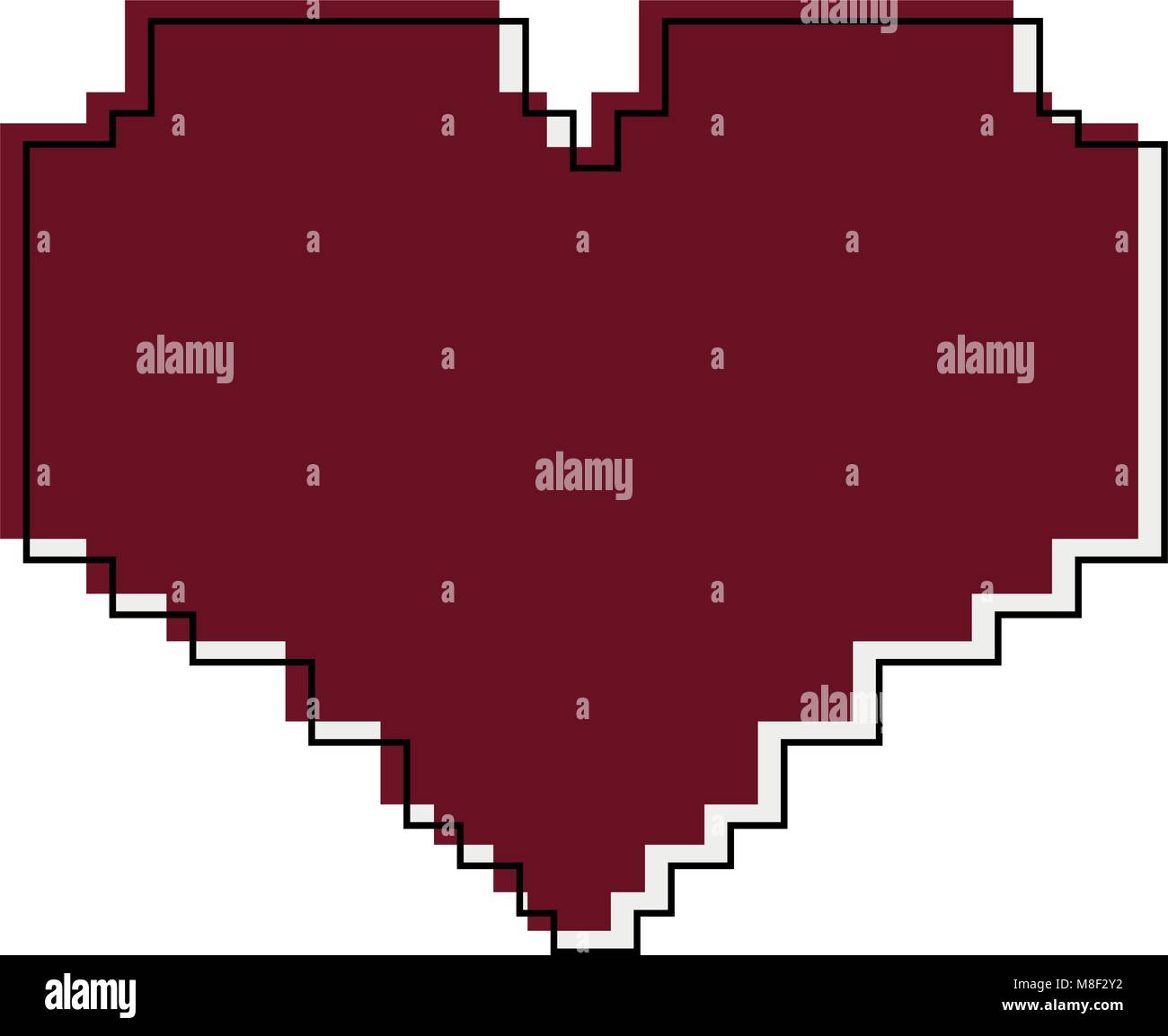 Pixelated heart symbol vector illustration graphic design Stock Vector ...