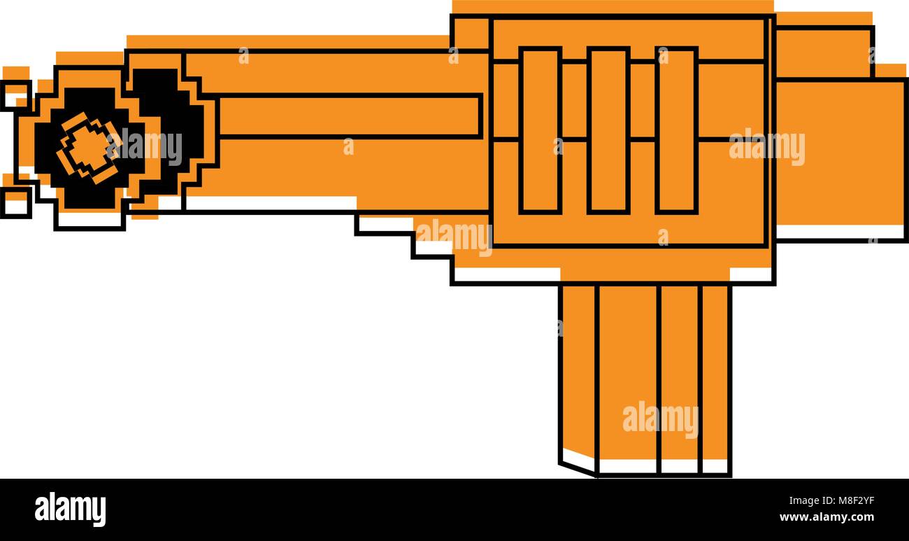 Pixelated handgun shooting vector illustration graphic design Stock ...