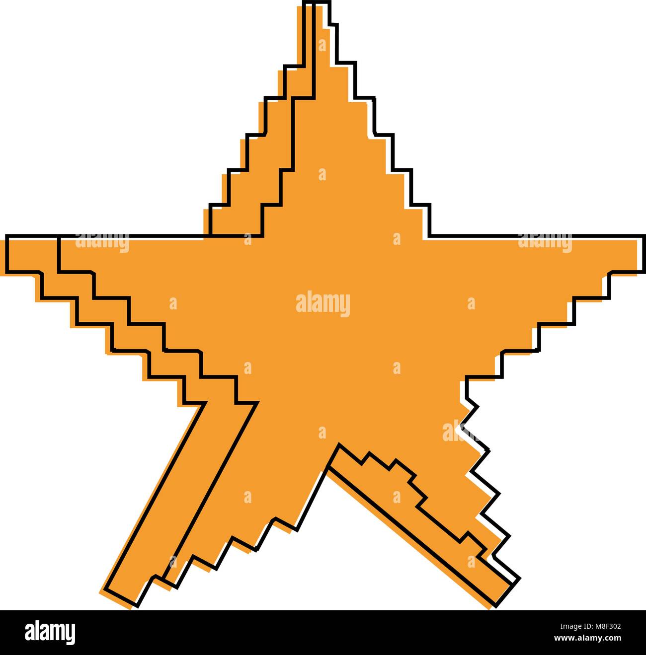 Pixelated star symbol vector illustration graphic design Stock Vector ...