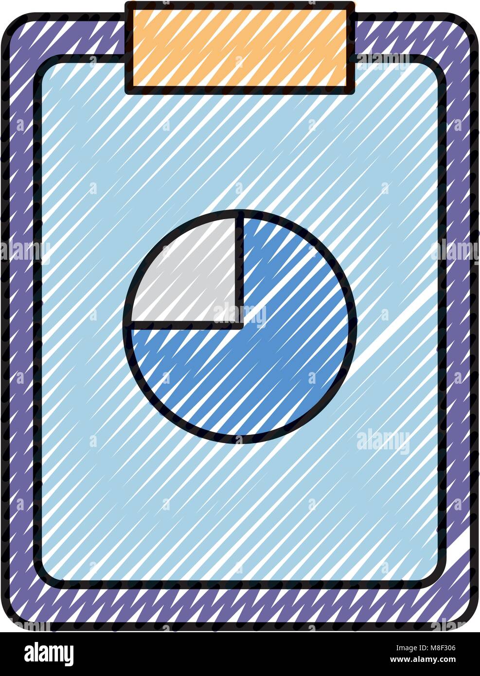 doodle clipboard statistics bag graphic diagram Stock Vector Image ...