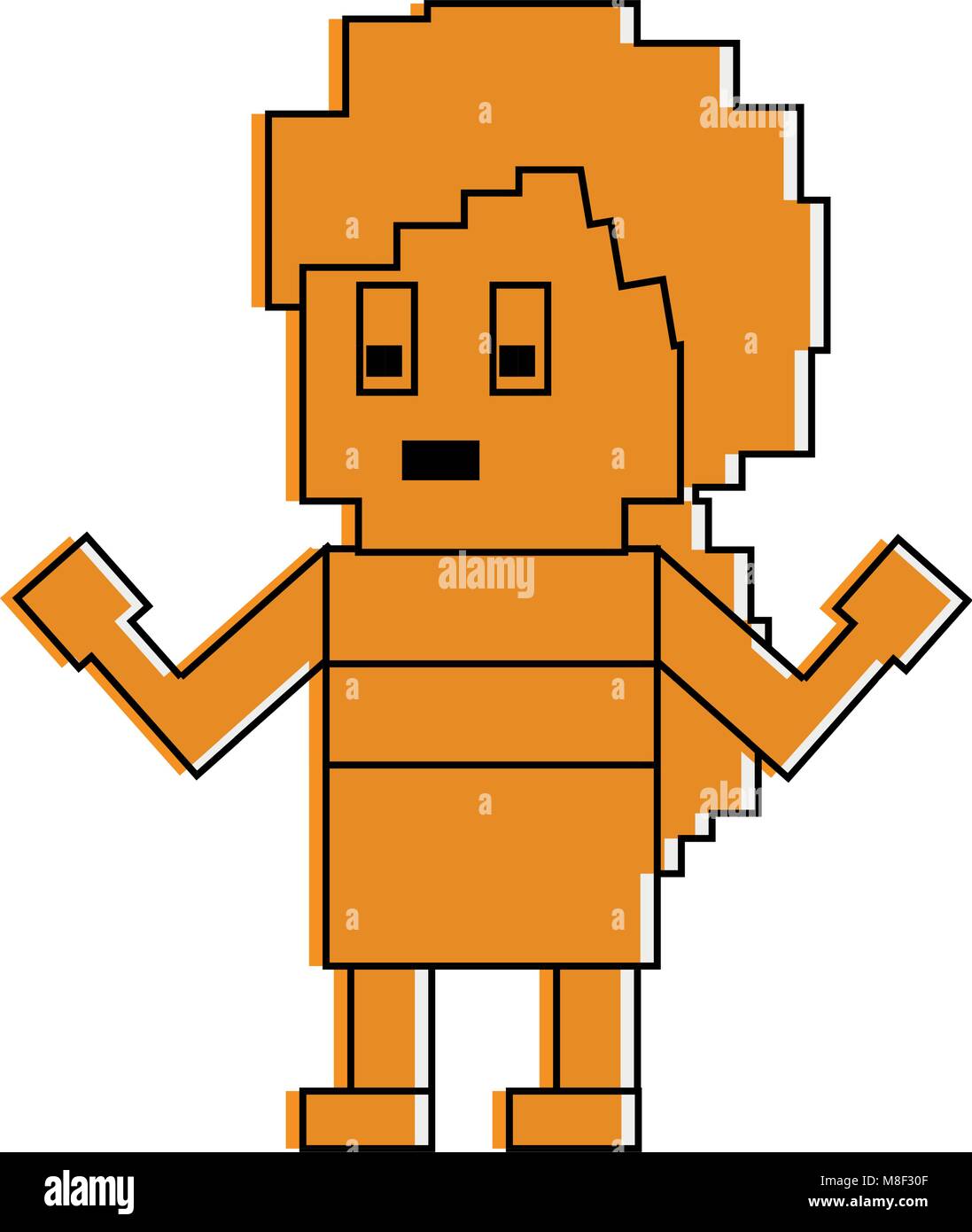 Pixelated woman character vector illustration graphic design Stock ...