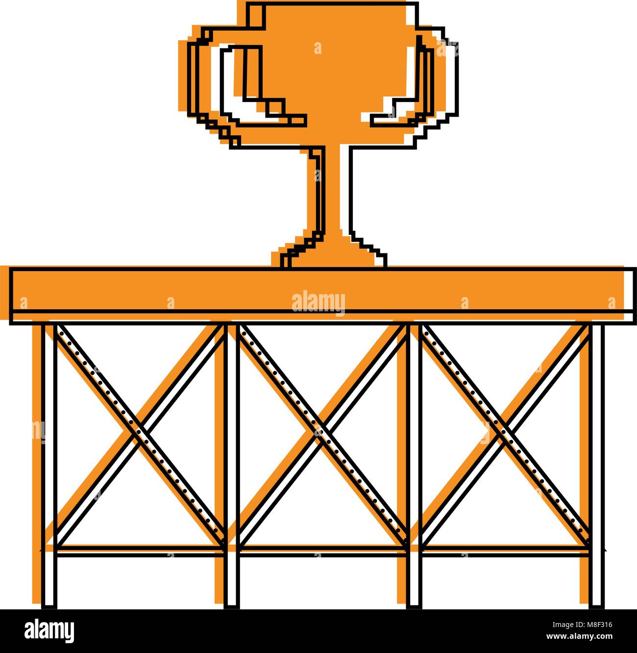Pixelated shelf with cup on top vector illustration graphic design ...