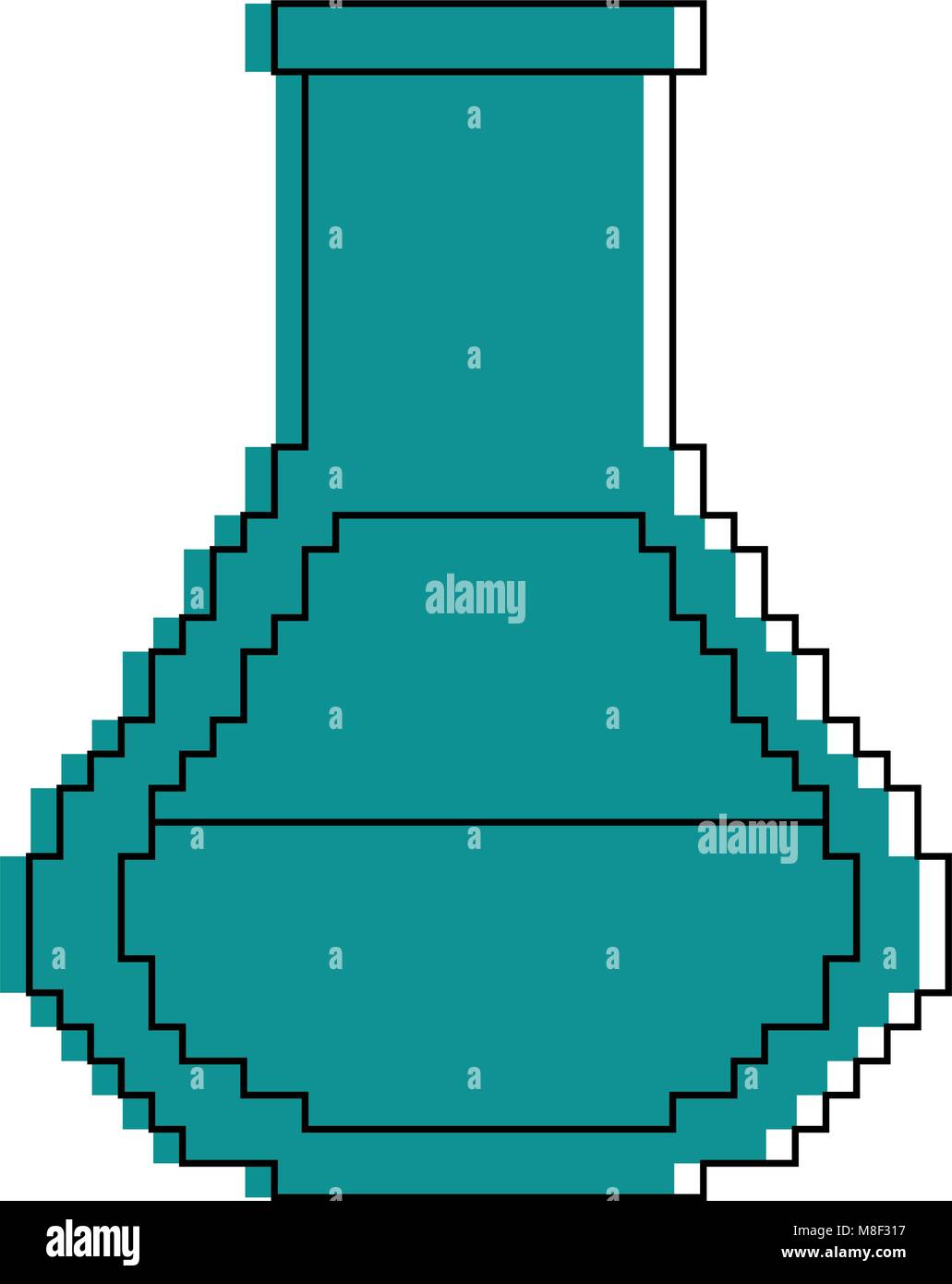 Pixelated Laboratory flask vector illustration graphic design Stock ...