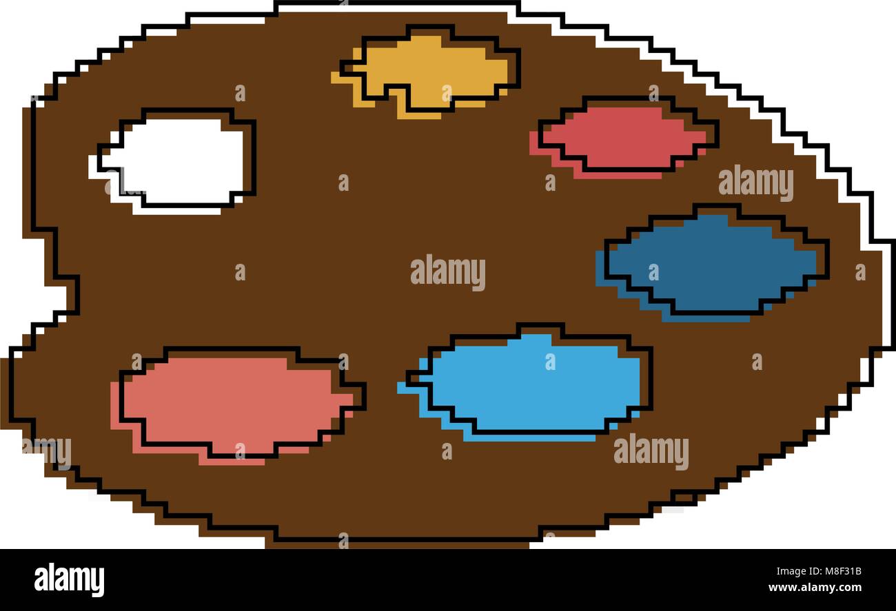 Pixelated Paint palette vector illustration graphic design Stock Vector ...